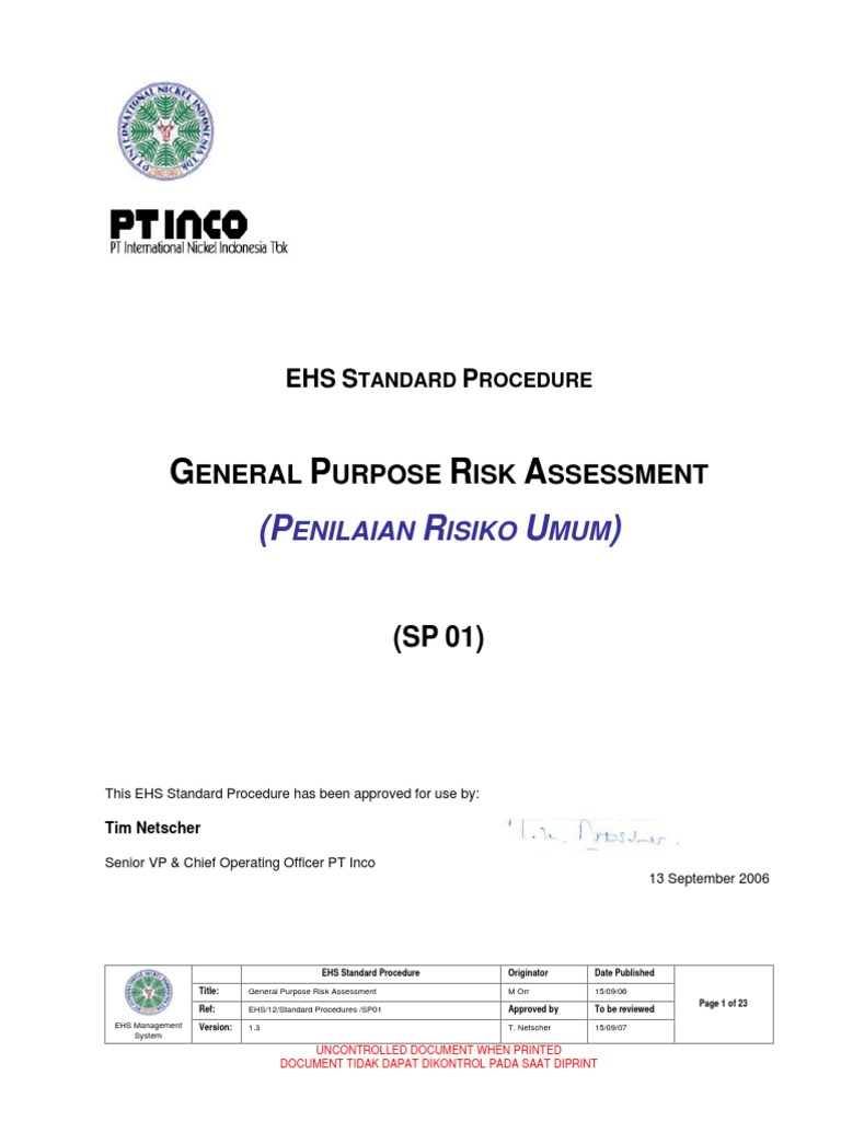 13 Sop Ibpr | PDF | Risk | Risk Assessment