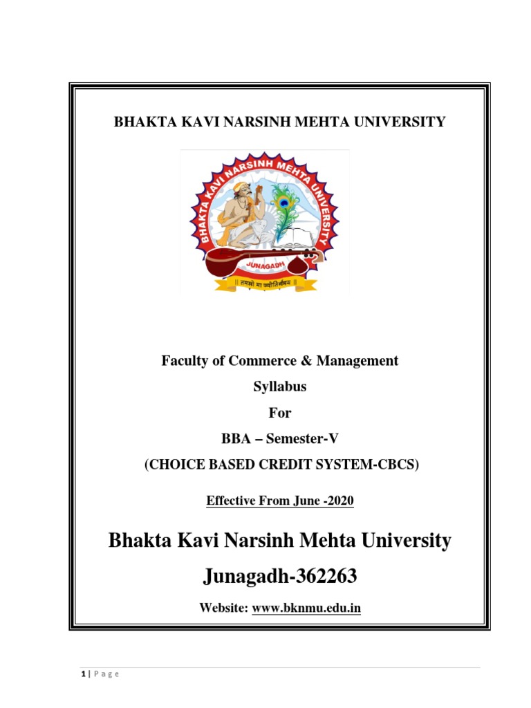 Bknmu Bba Sem-V Syllabus (New) 2020 | PDF | Customer Relationship ...