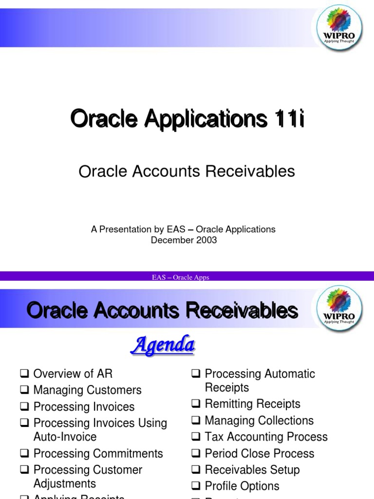 11i Oracle Accounts Receivables | PDF | Receipt | Invoice