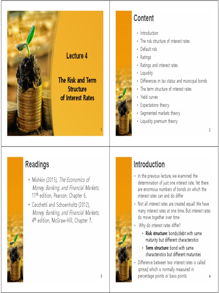 Lecture 4 - The Term Structure of Interest Rates | PDF | Yield Curve ...