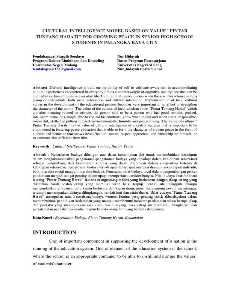 Cultural Intelligence Model Based On Value | PDF | Intelligence ...