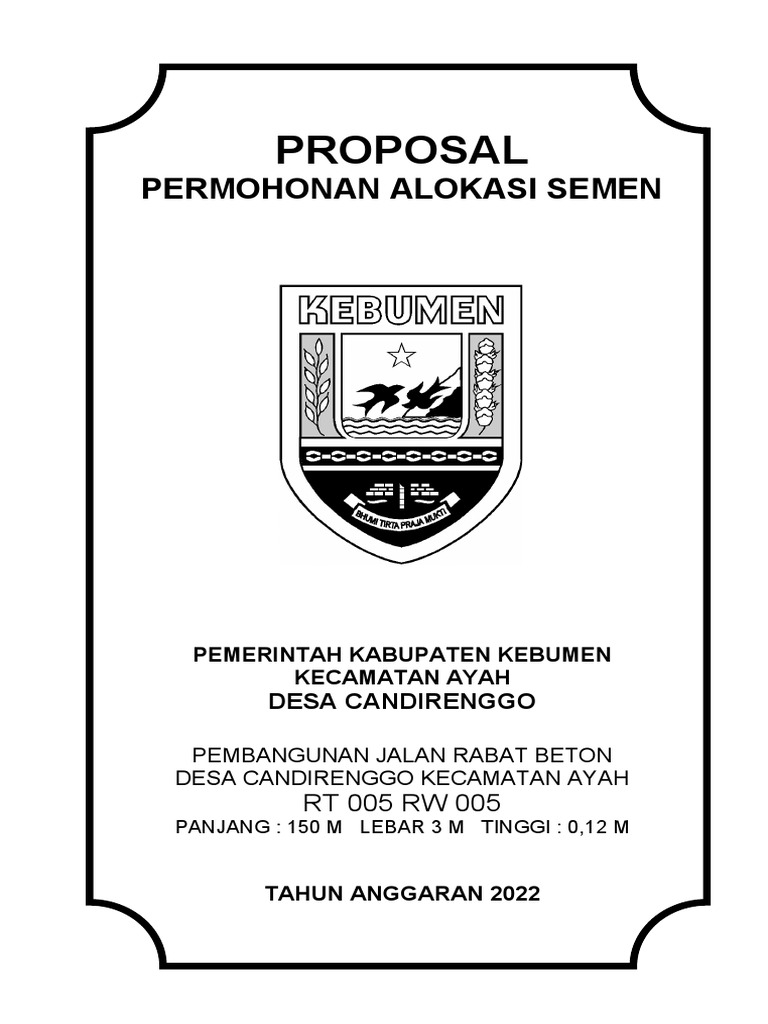 Proposal Semen RT 05 RW 05 - Salin | PDF