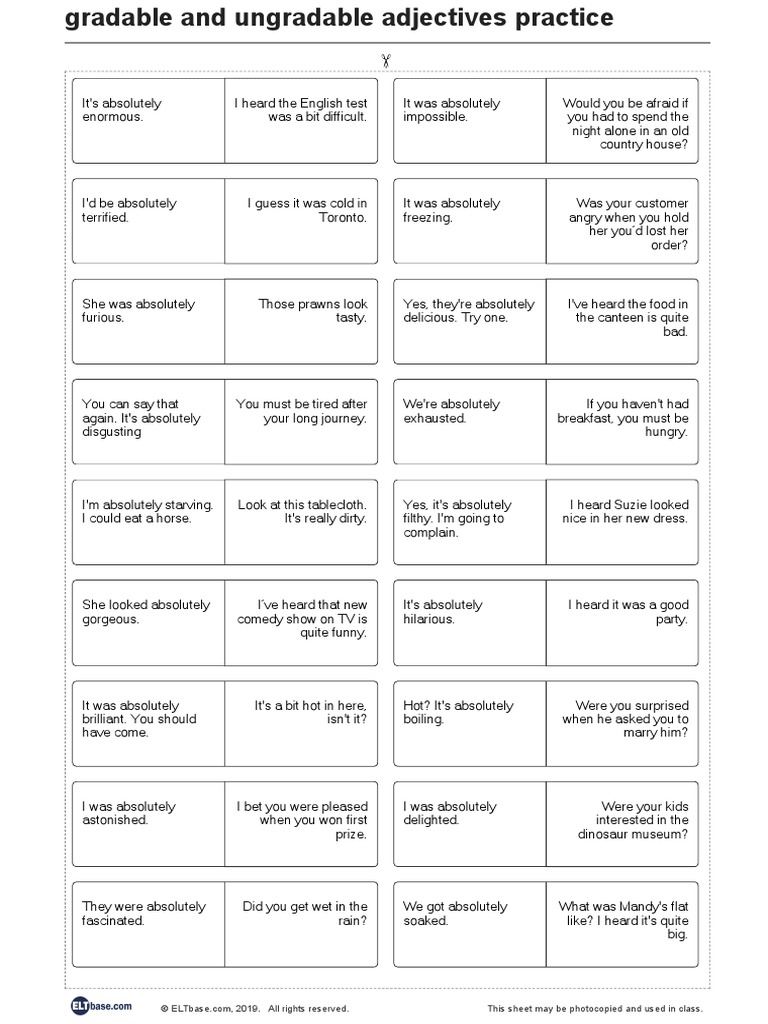 20190213082526gradable Ungradable Adjectives Dominoes 2 | PDF