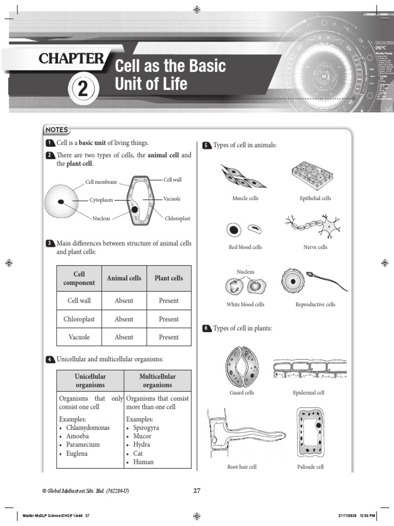 05 - Master MyDLP Science (CH2) F1 | PDF | Human Body | Cell (Biology)