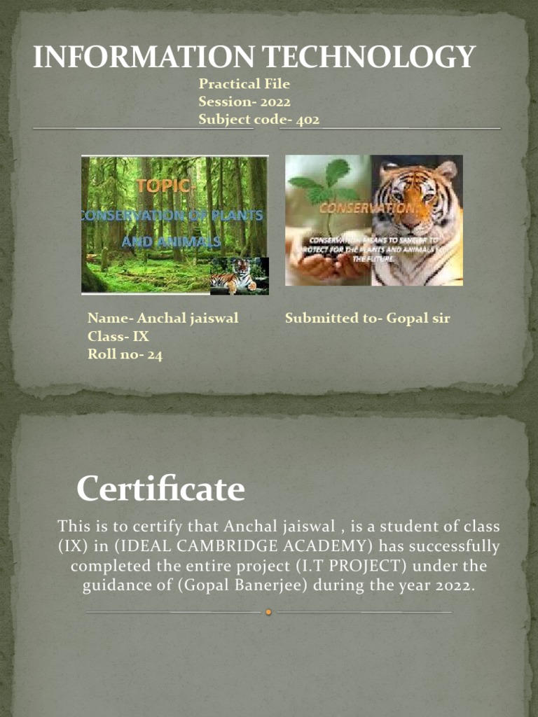 Information Technology: Practical File Session-2022 Subject Code - 402 | PDF