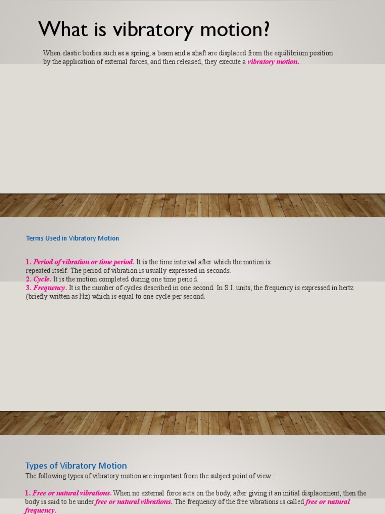 What Is Vibratory Motion? | PDF | Stress (Mechanics) | Frequency