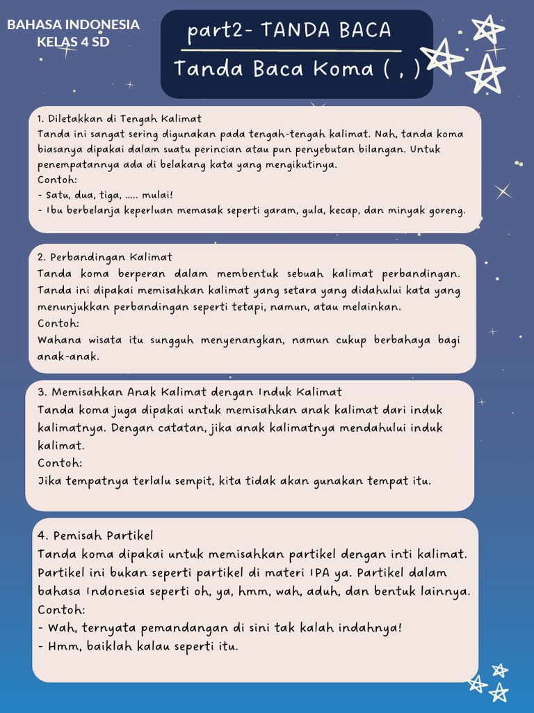Materi Tanda Baca Koma - SD-4 | PDF