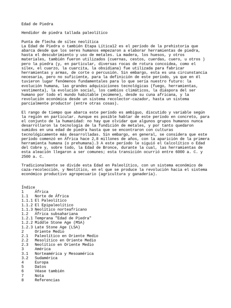 La Historia de La Edad de Piedra | PDF | Edad de Piedra | Paleolítico