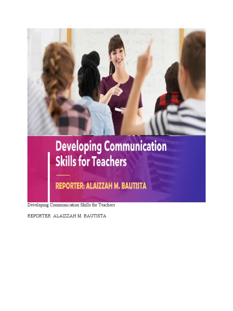 LAC Developing Communication Skills For Teacher | PDF | Communication ...