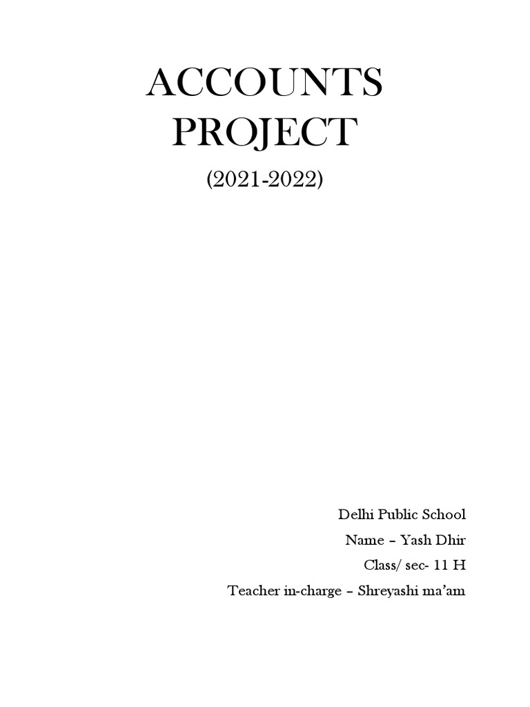 ACCOUNTS PROJECT (2) - Combined | PDF | Business