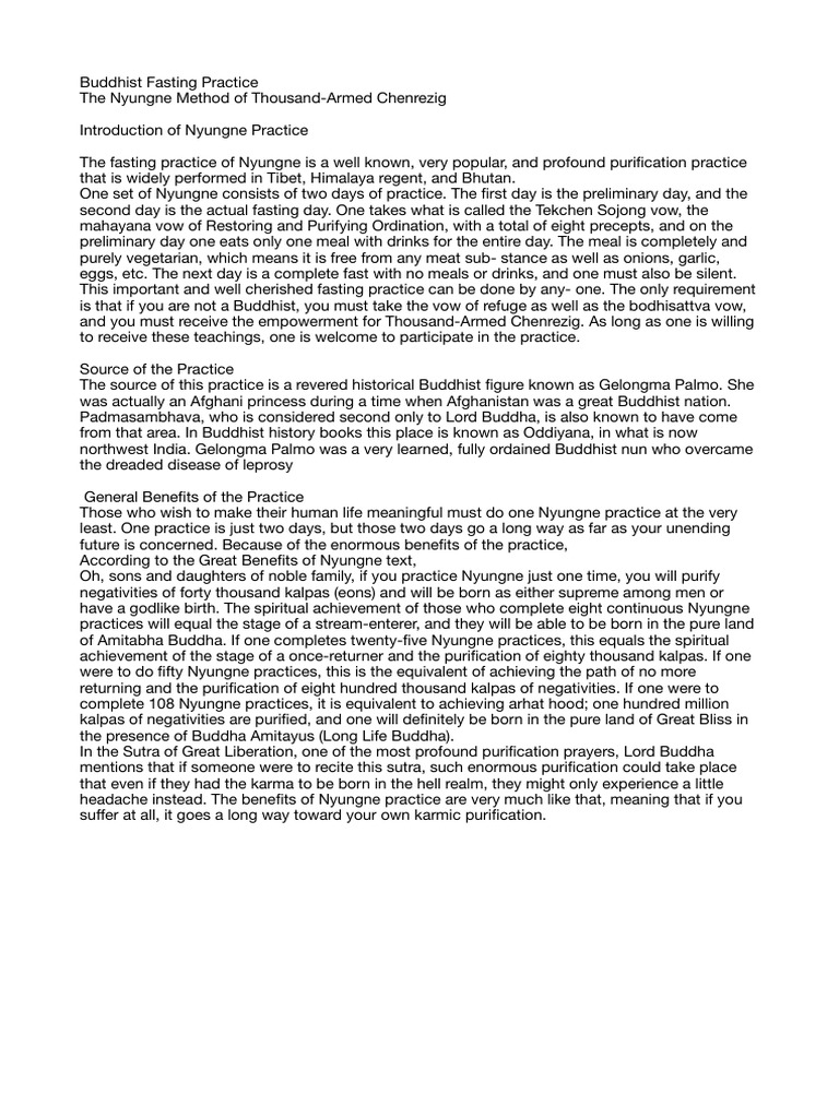 Buddhist Fasting Practice | PDF | Fasting | Ordination