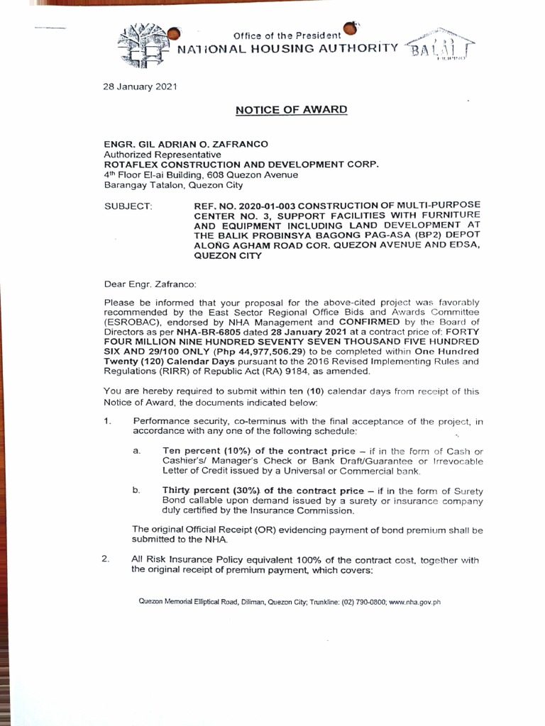 BP2 P2 Notice of Award | Download Free PDF | Insurance | Employment