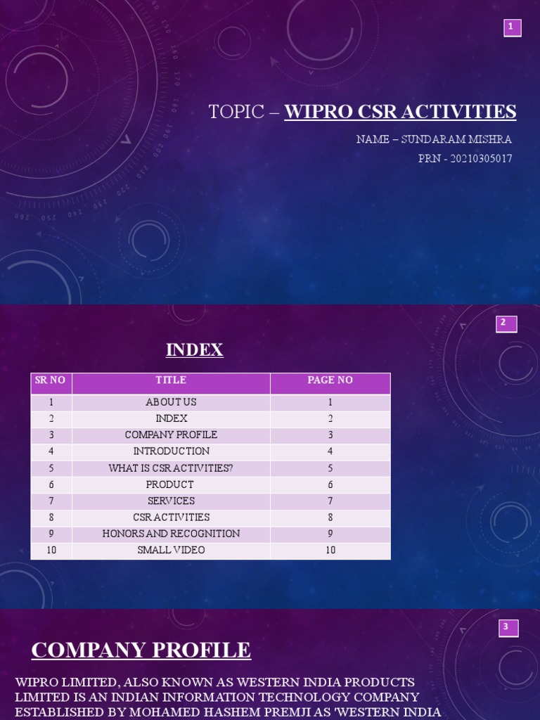 Topic - Wipro CSR Activities | PDF | Economies