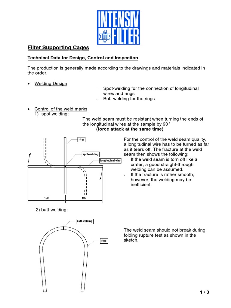 Bag Filter Cage Inspection | PDF | Welding | Construction
