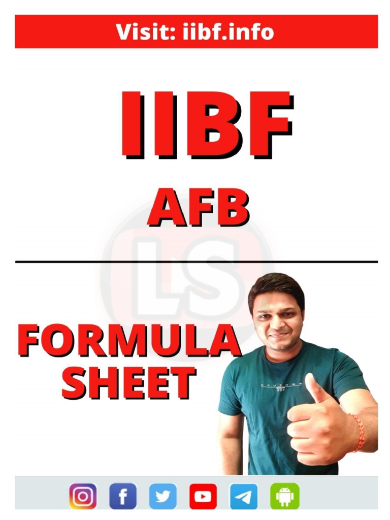 Formula Sheet of AFB | PDF | Depreciation | Equity (Finance)