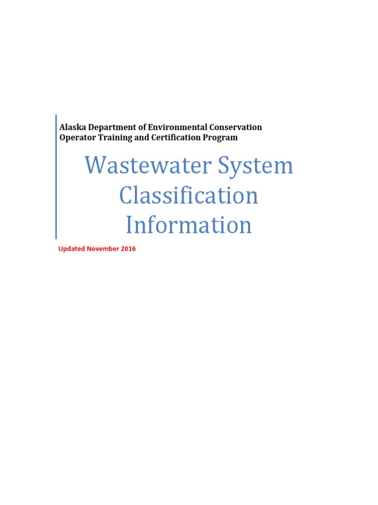 Wastewater System Classification Information | PDF | Sewage Treatment ...