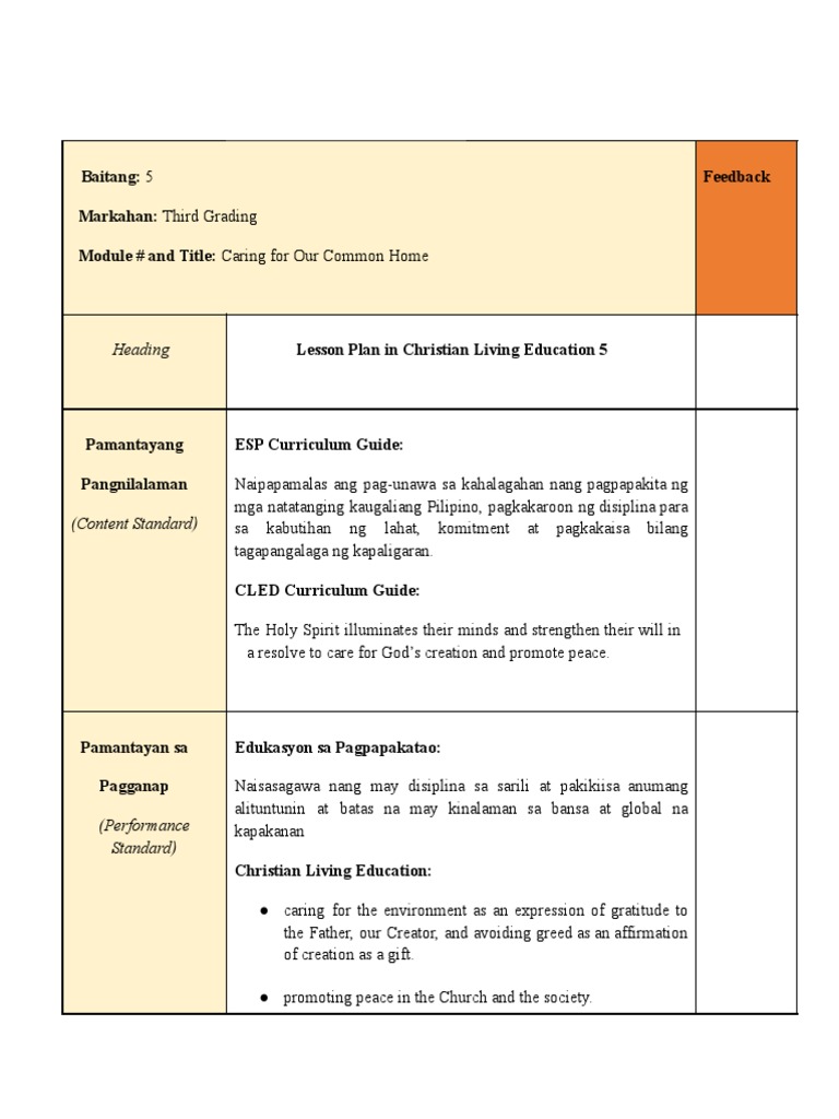 Grade 5 Lesson Plan Final | PDF | Ecology | Human Impact On The Environment