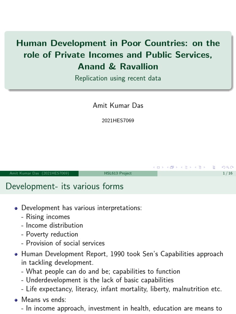 Human Development: Income vs. Services | PDF | Poverty | Poverty ...