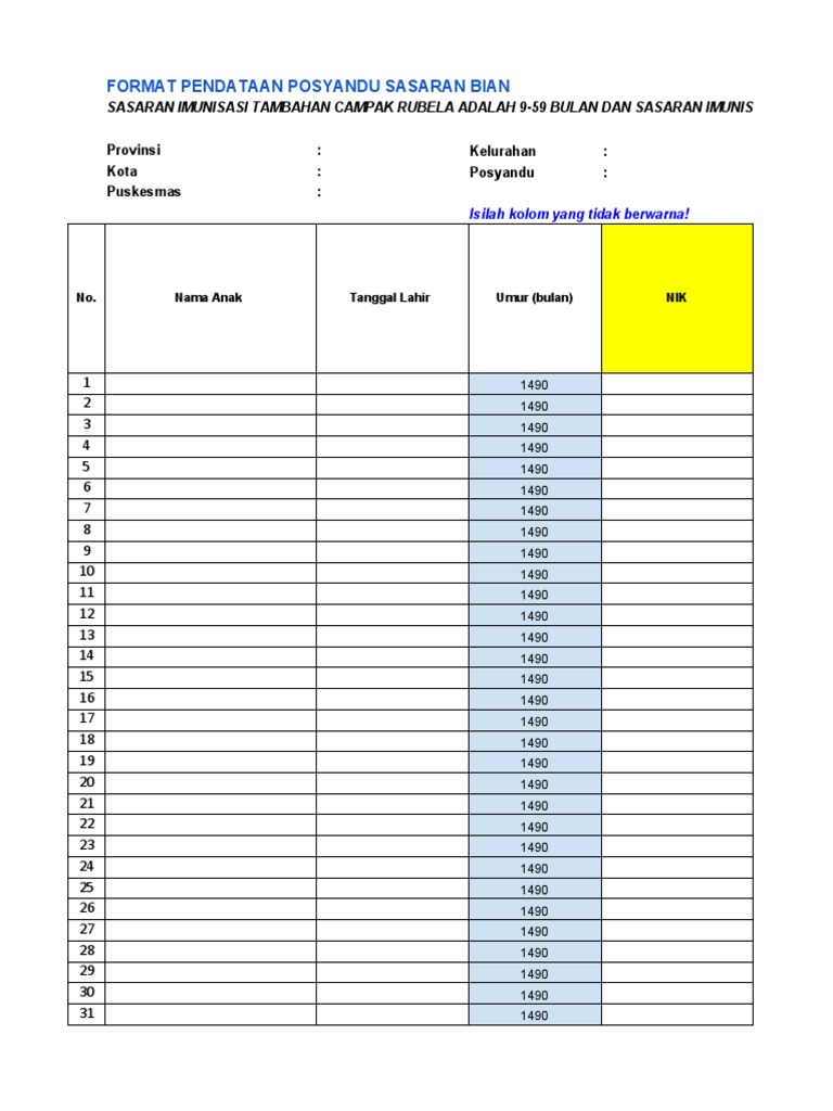 Format Exel MR | PDF