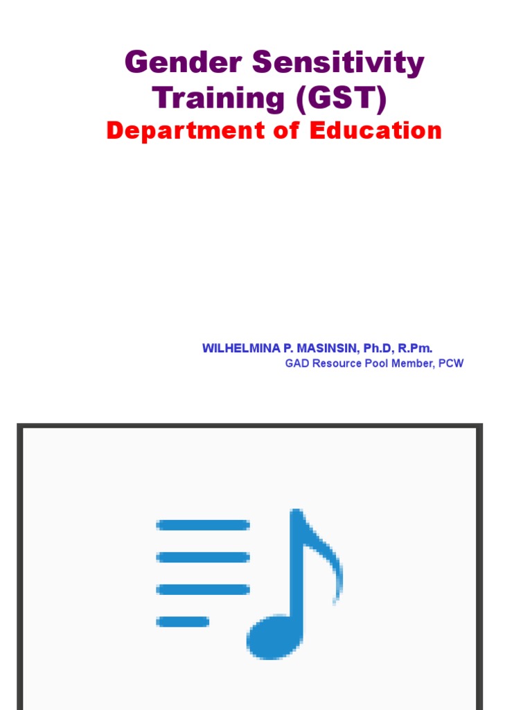 Gender Sensitivity Training (GST) : Department of Education | Download ...