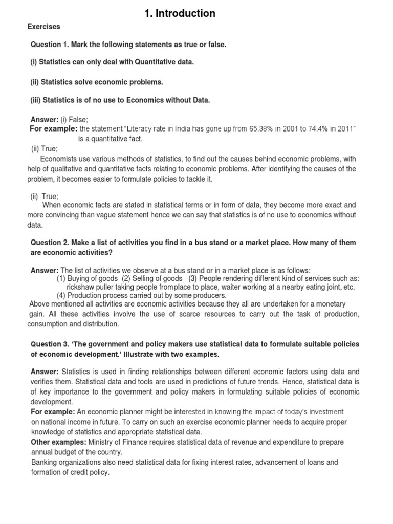 Exercises of Chapter 1 | PDF | Economics | Income
