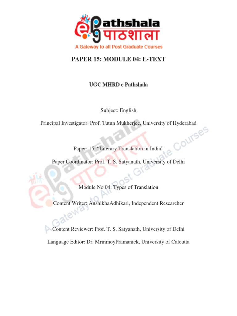 Types of Translation | PDF | Translations | Language Interpretation