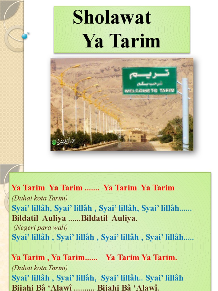 Sholawat Ya Tarim | PDF