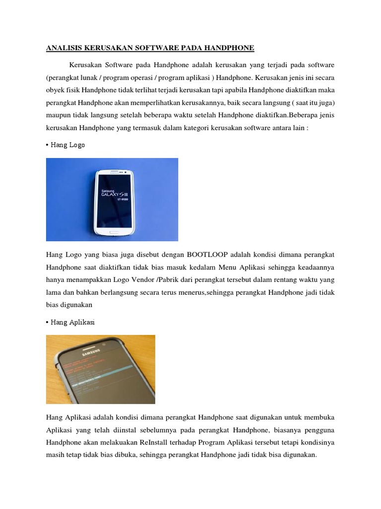 Analisis Kerusakan Software Pada Handphone | PDF