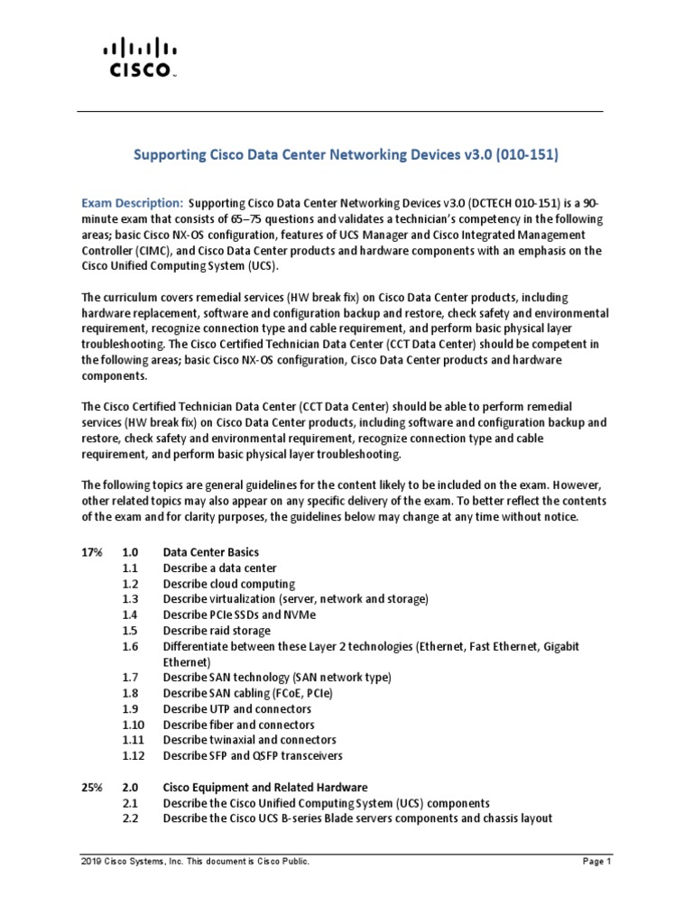 Supporting Cisco Data Center Networking Devices v3.0 (010-151) | PDF | Cisco Systems ...