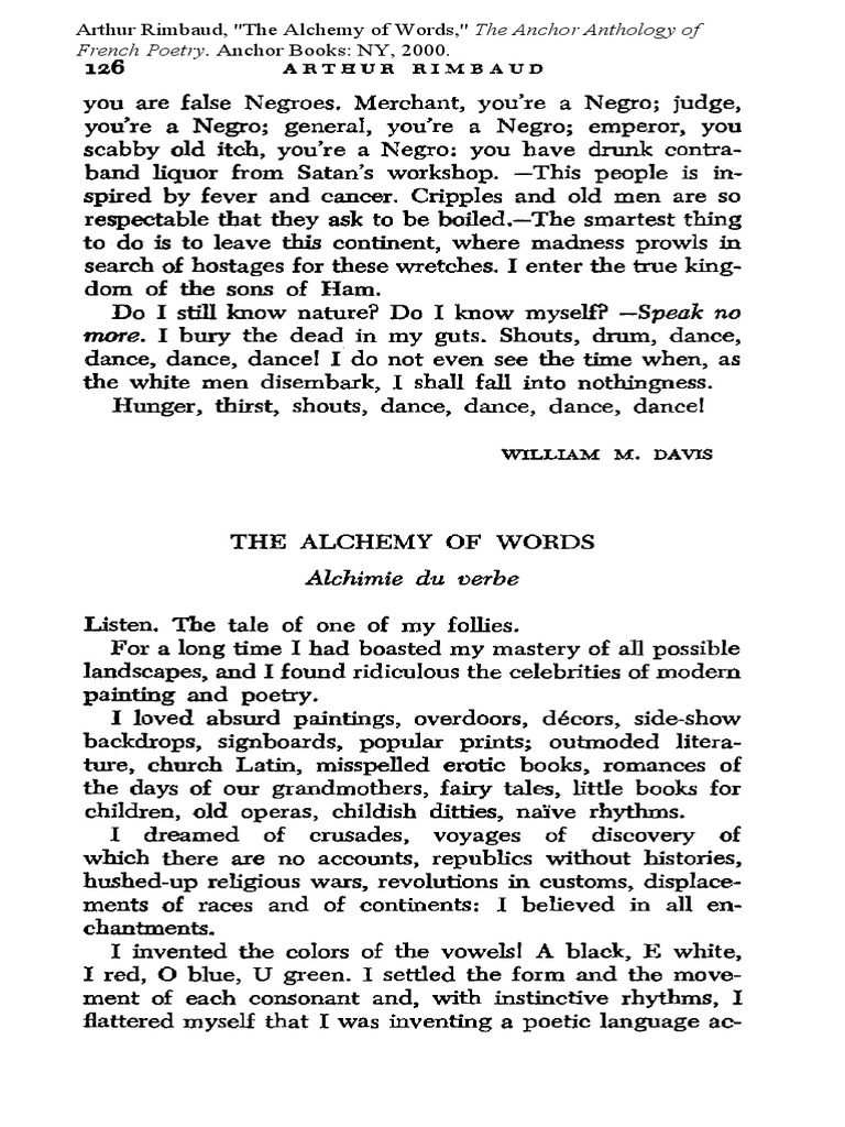 Rimbaud The Alchemy of Words | PDF