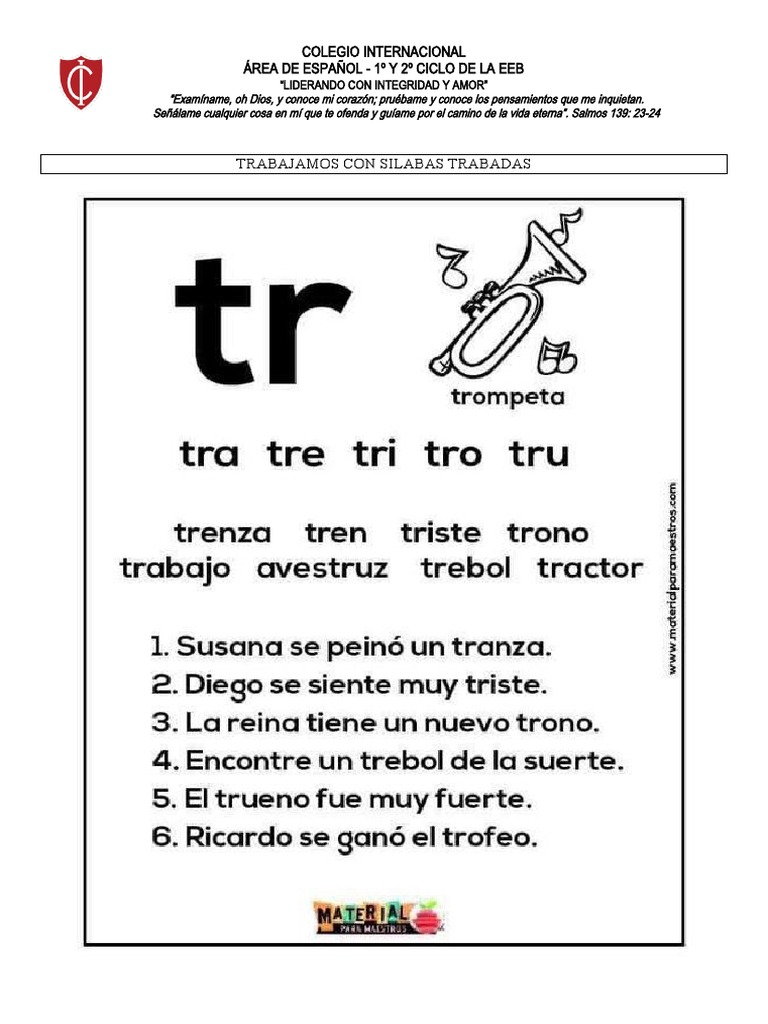 Trabajamos Con Silabas Trabadas | PDF | Literatura de la sabiduría ...