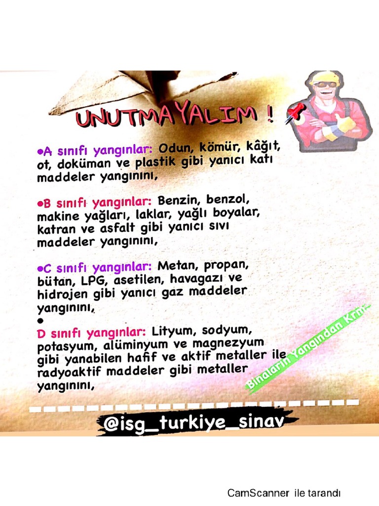 Konu Hap Bilgiler Binalarin Yangindan Korunmasi @isg Turkiye Sinav @nacar - Isg | PDF