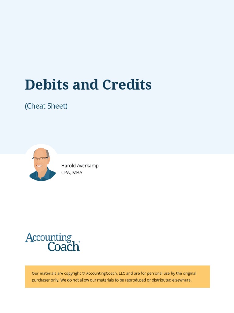 Debits and Credits: (Cheat Sheet) | PDF | Debits And Credits | Expense