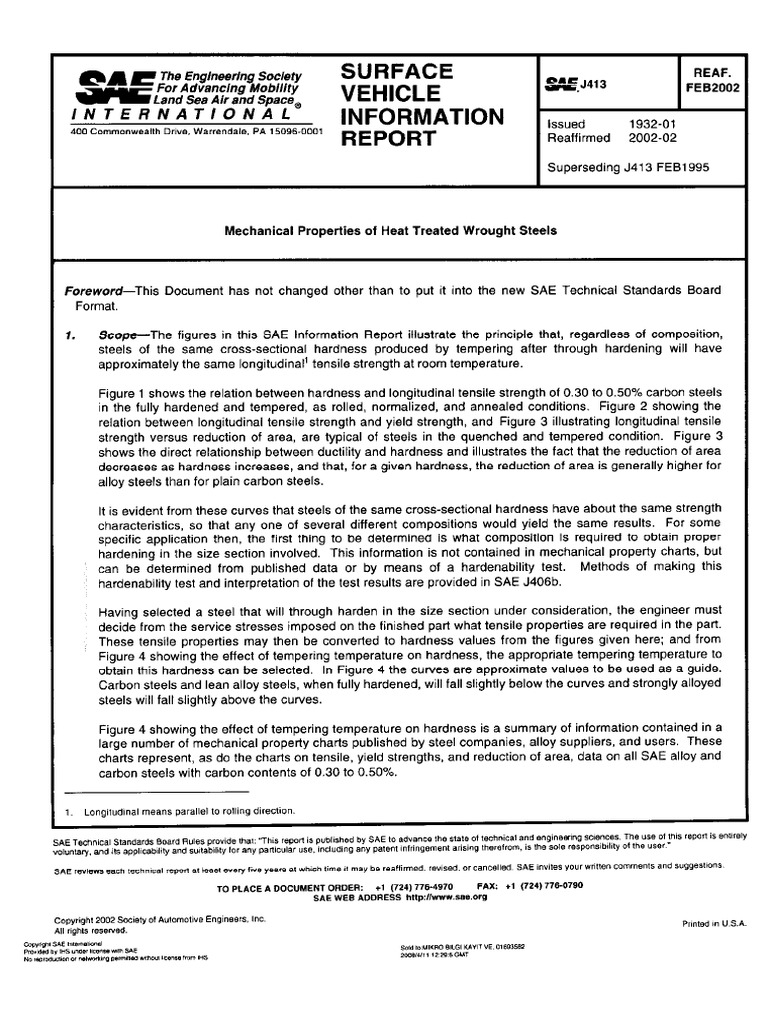 Sae J 413 | PDF