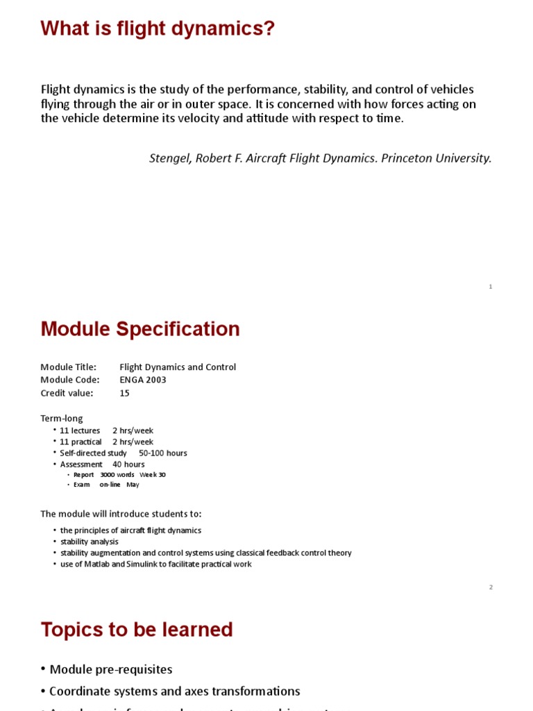 What Is Flight Dynamics?: Stengel, Robert F. Aircraft Flight Dynamics ...