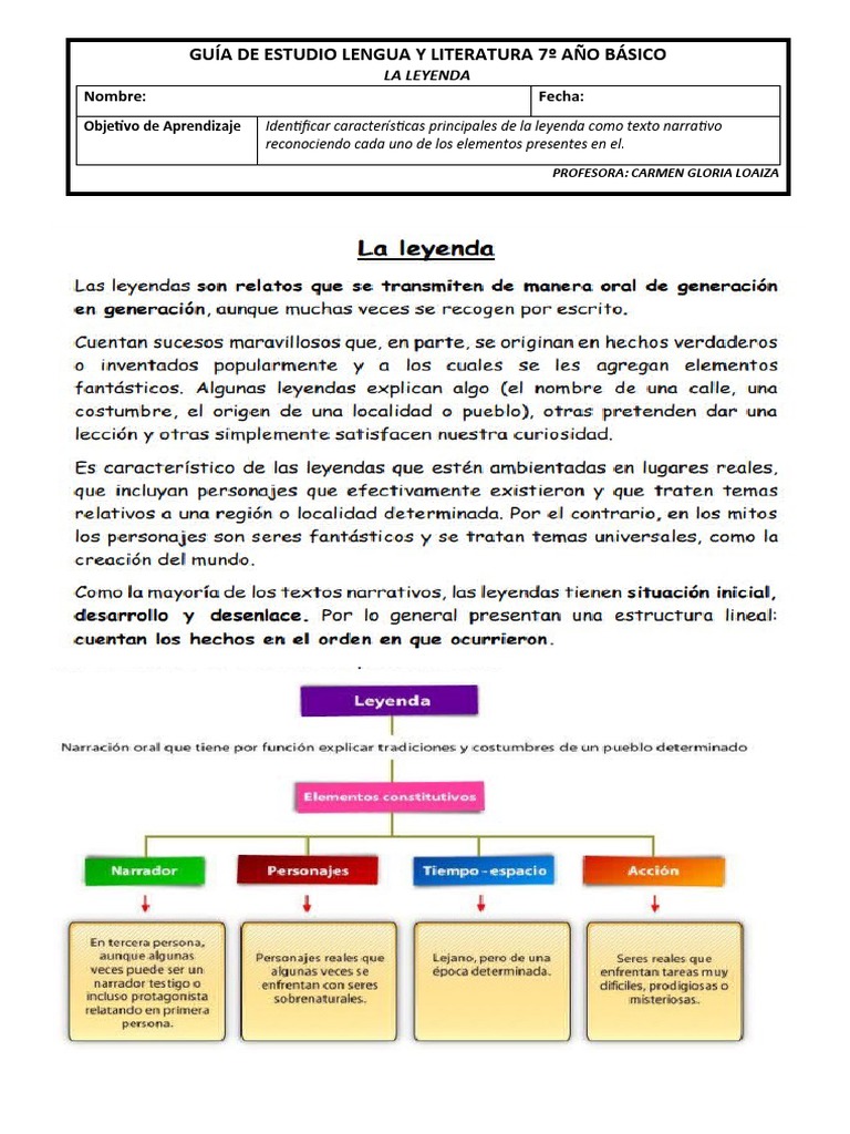 Guía La Leyenda 7° Básico | PDF