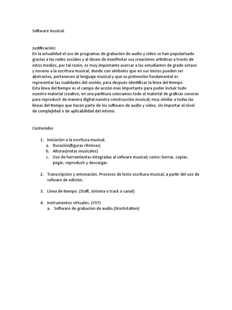 Software Musical | PDF | Notación musical | Software