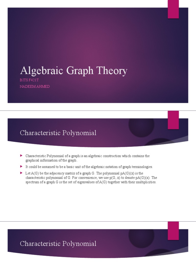 Algebraic Graph Theory | PDF | Eigenvalues And Eigenvectors | Vertex (Graph Theory)