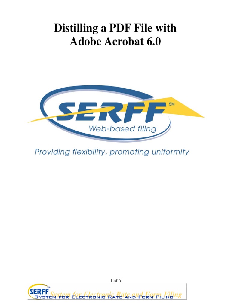 Distilling A PDF File With Adobe Acrobat 6.0 | PDF