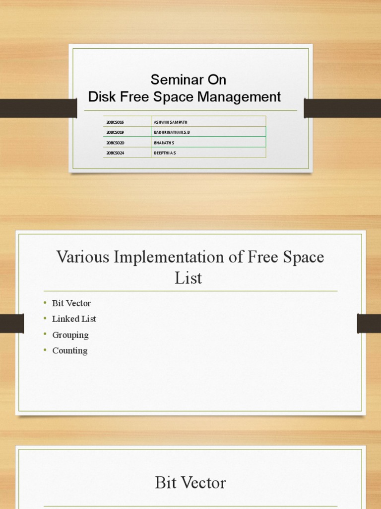 Disk Free Space Management Techniques | PDF | Array Data Structure ...