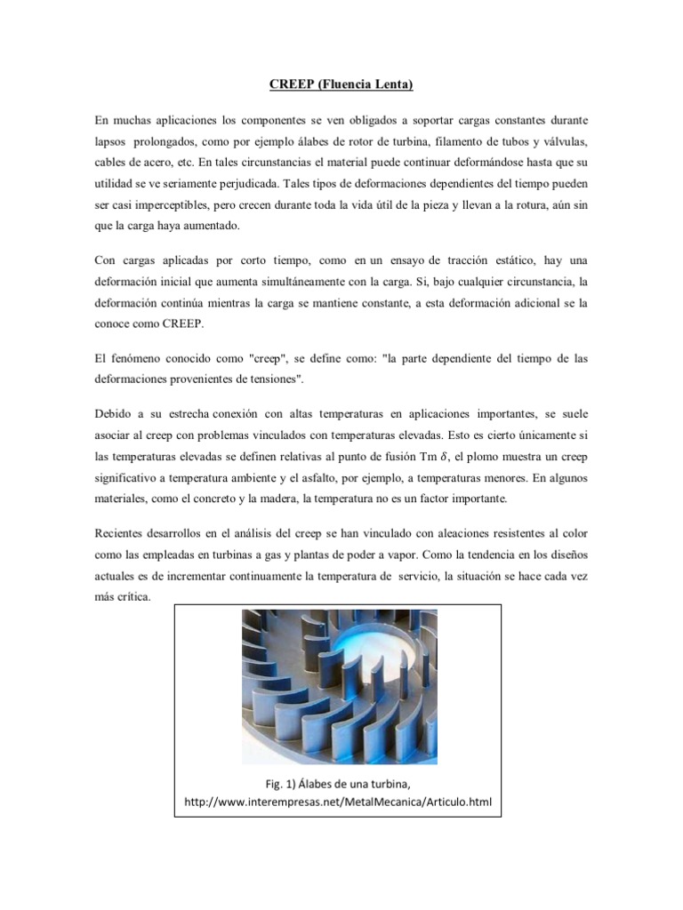 Entendiendo el fenómeno del creep | PDF | Fluencia (deformación ...