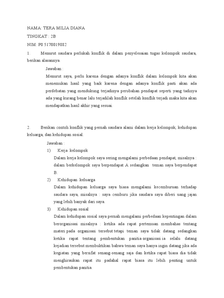 Tugas Tera 2B Dinamika Kelompok | PDF | Pengembangan Diri