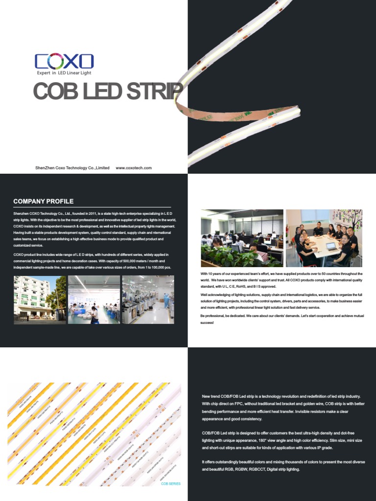 Cob Led Strip Catalogue+Logo | PDF | Supply Chain | Lighting