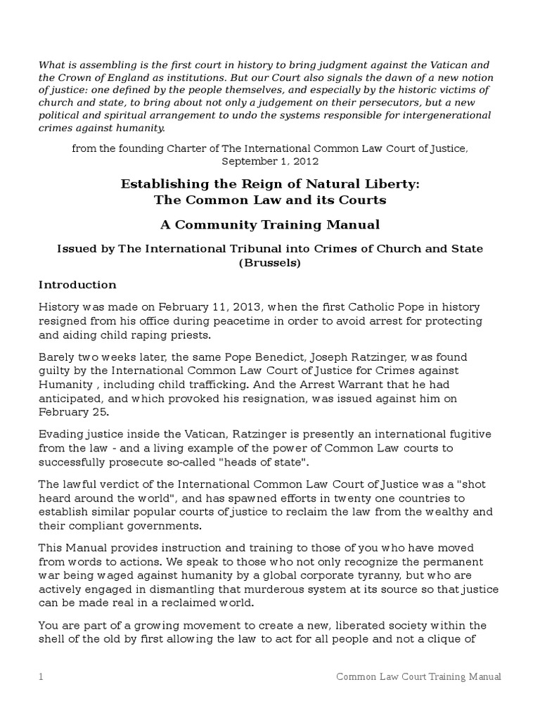 Common Law Court Manual | PDF | Common Law | Lawsuit