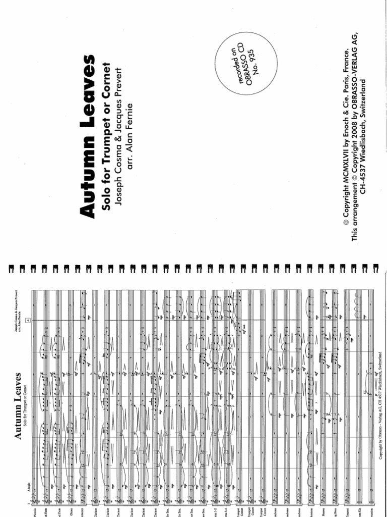 Autumn Leaves Trumpet Solo - Alan Fernie | PDF