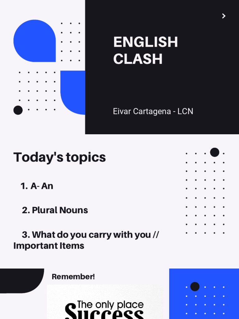 Week 5 - Plural Nouns, Important Items, and What Do You Carry With You ...