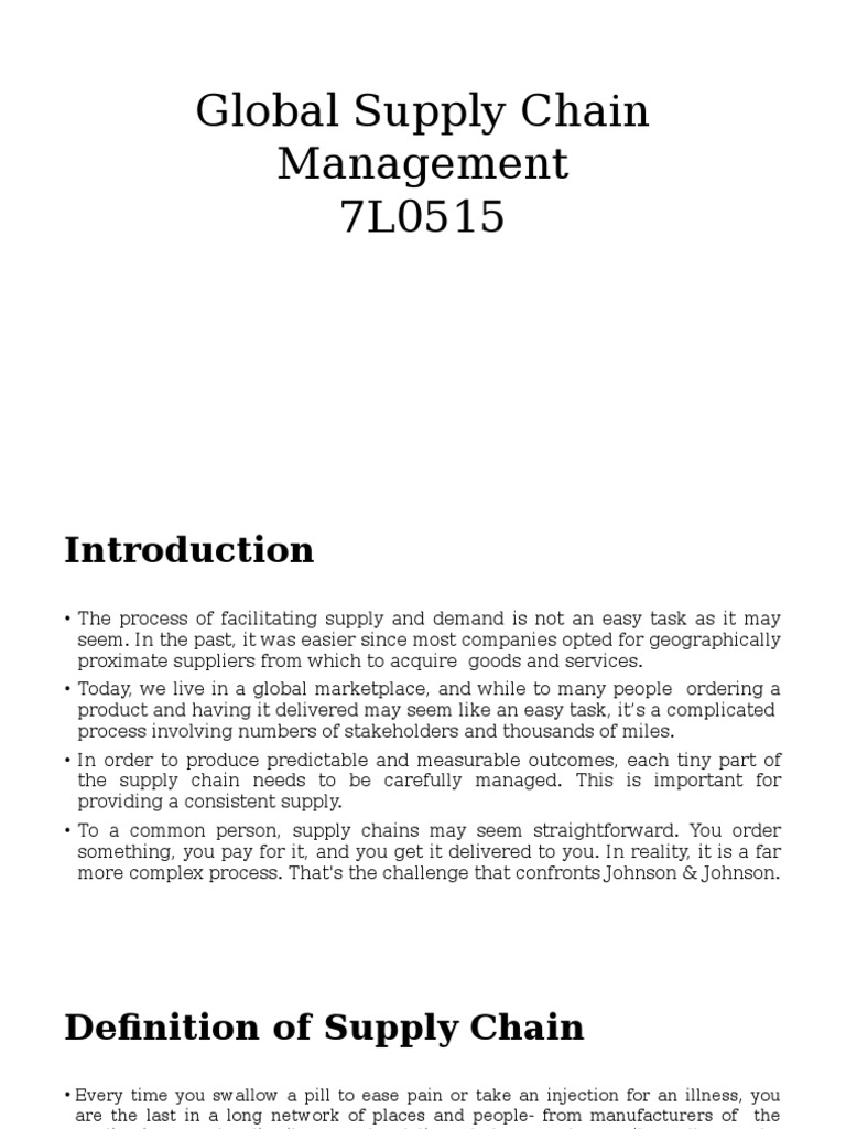 Johnson Johnson Supply Chain | PDF | Supply Chain | Internet Of Things