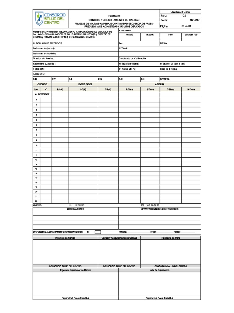 Protocolo de Megado de Cables | PDF