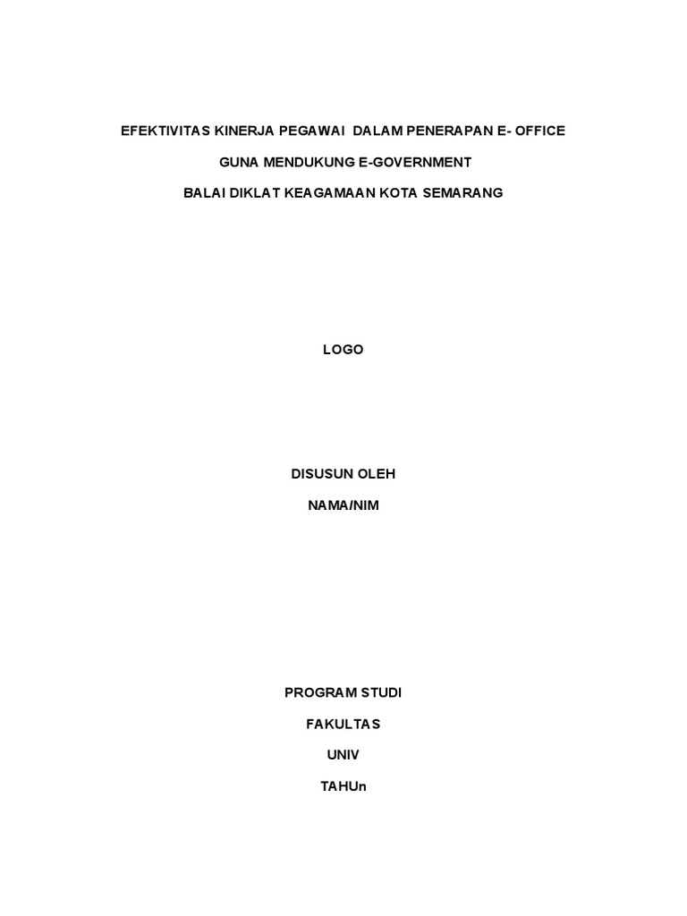 EFEKTIVITAS KINERJA PEGAWAI DALAM PENERAPAN E - Office | PDF