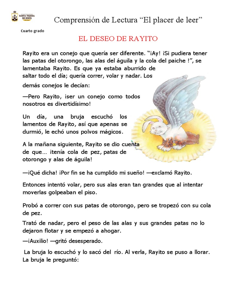Comprensión de Lectura El Deseo de Rayito | PDF